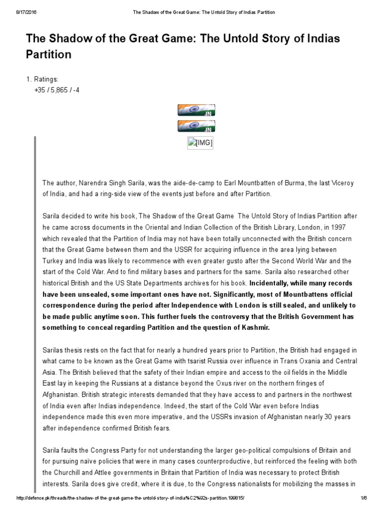 The Shadow of The - The Untold Story of India - S Partition | PDF ...