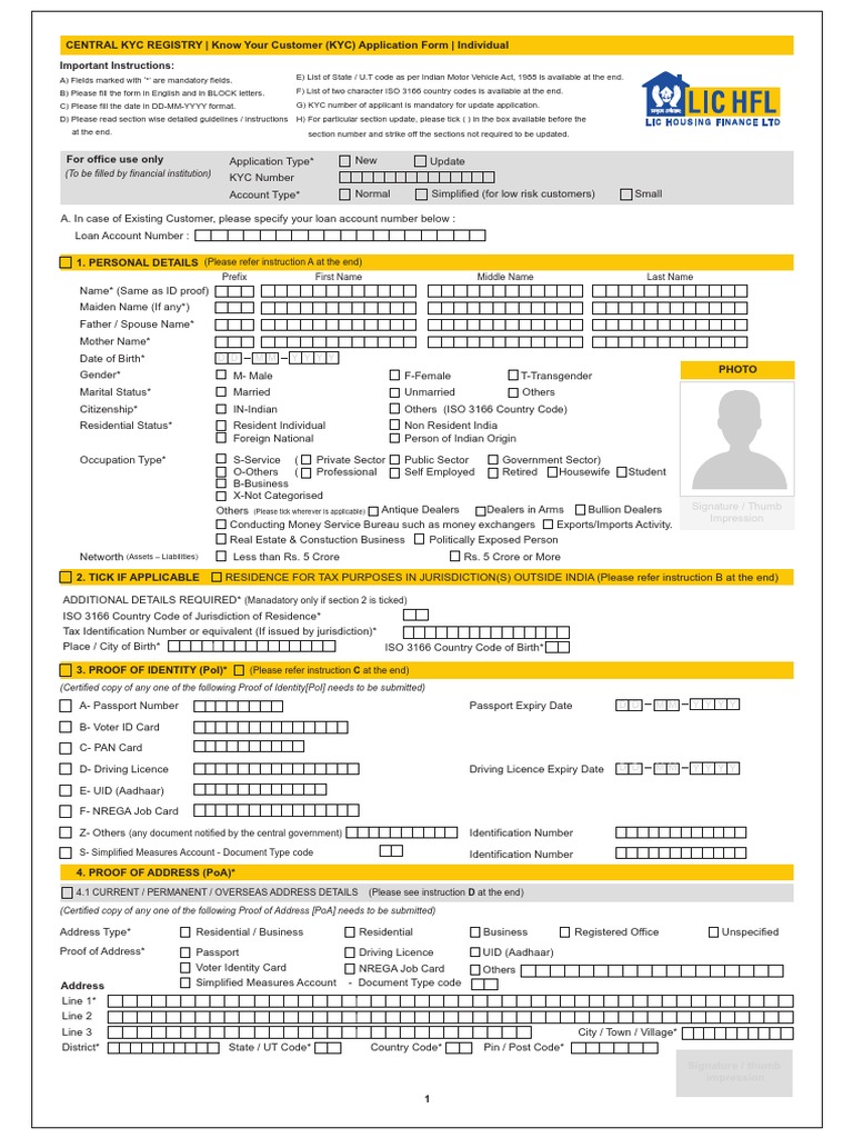 CKYC Risk Profiling Form | PDF | Identity Document | Driver's License