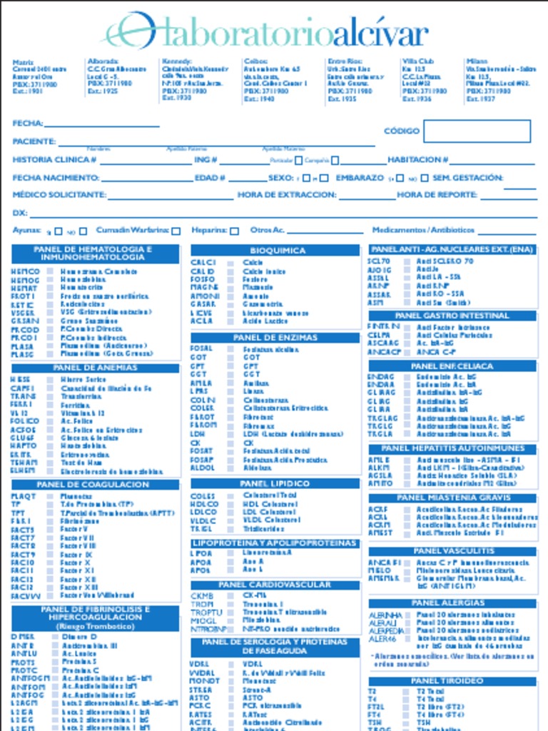 Orden Examen Laboratorio Alcivar | PDF | Lipoproteína | Hepatitis