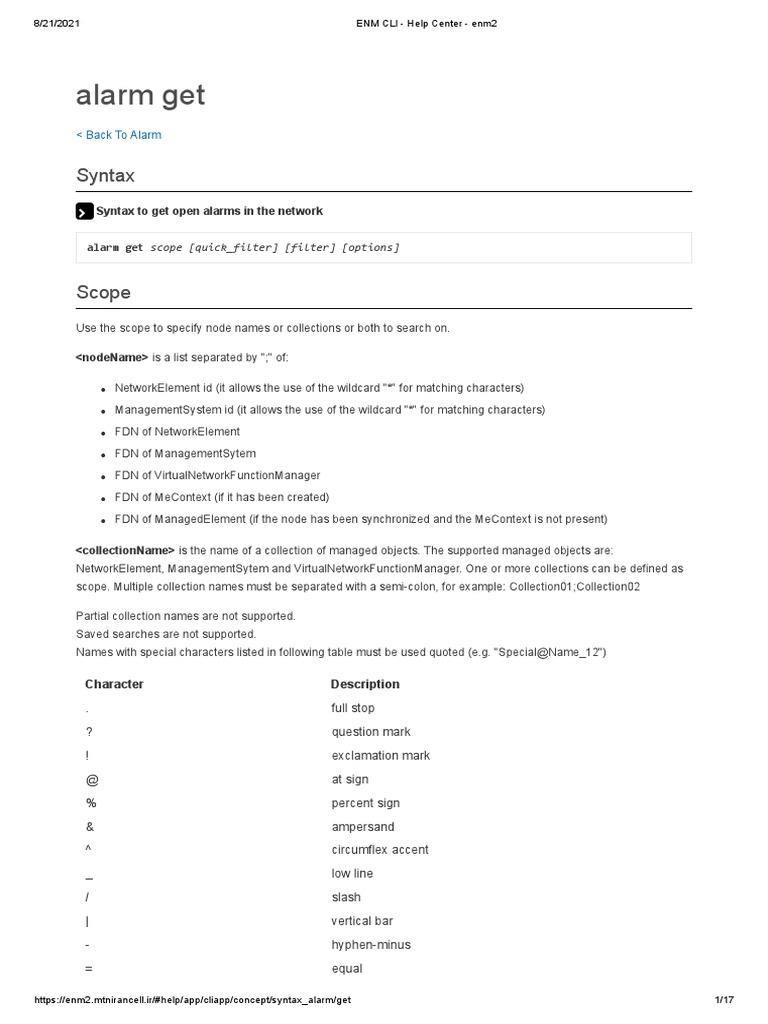 Enm Cli Alarm Pdf Command Line Interface Software