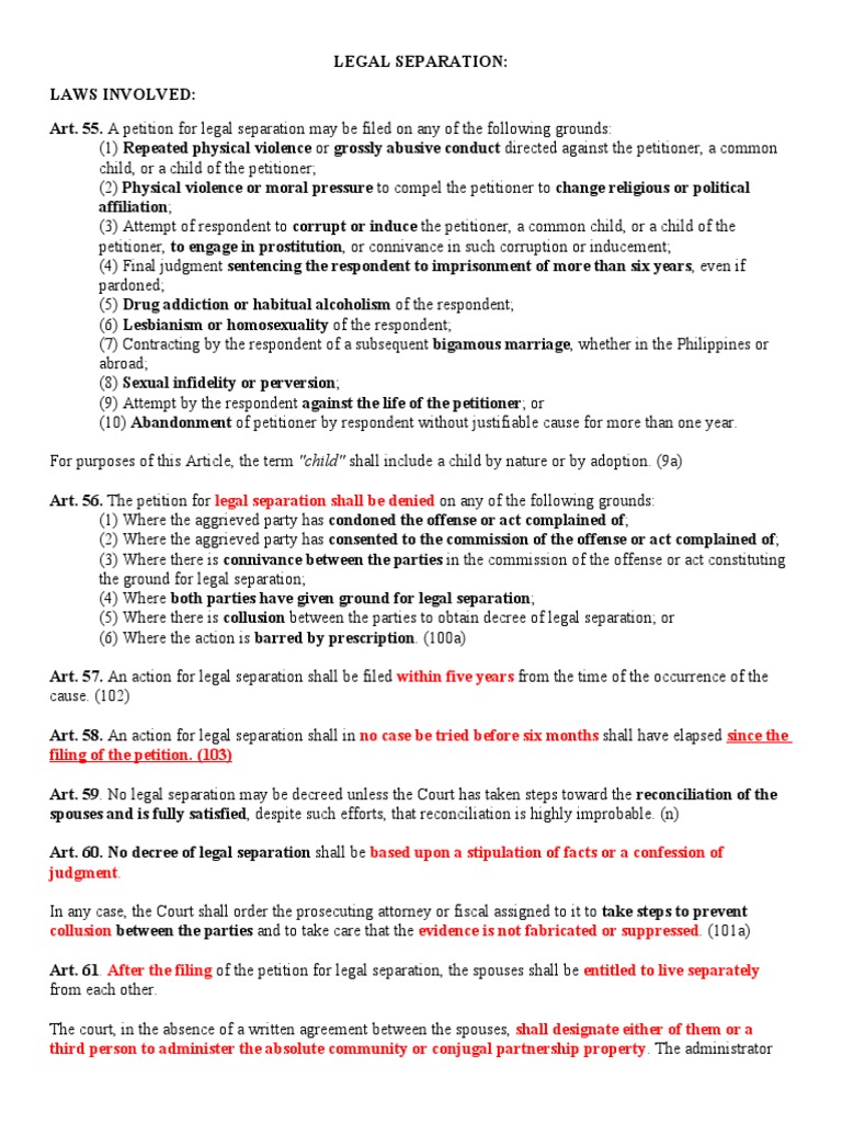 Legal Separation | PDF | Lawsuit | Injunction