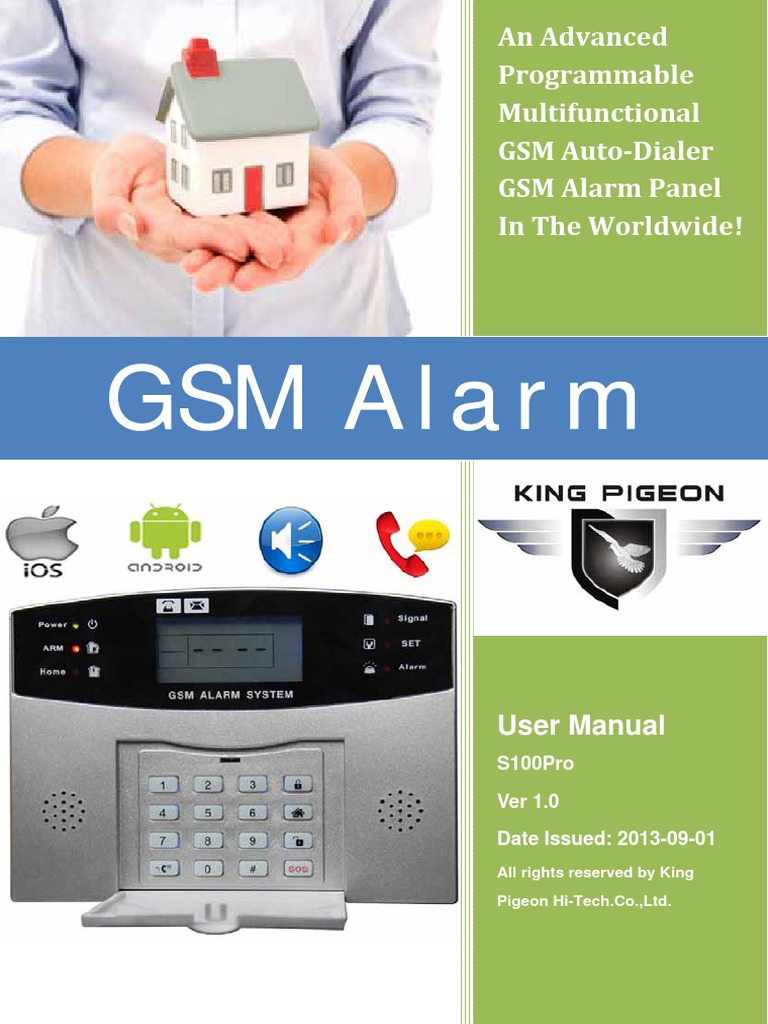GSM Alarm System S100Pro Manual | PDF | Security Alarm | Electronics