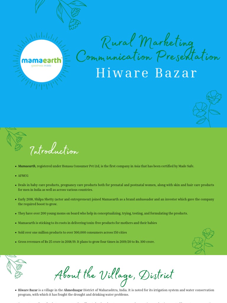 RMC - Hiware Bazar - Mamaearth - Rural Marketing Strategy | PDF | Market Segmentation | Brand