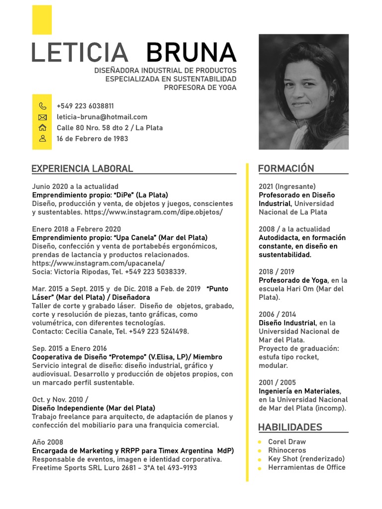 CV DI. Leticia Bruna 2021 | PDF | Diseño | Negocios económicos