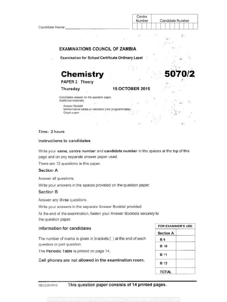 g12 Chemistry p2 2015 | PDF