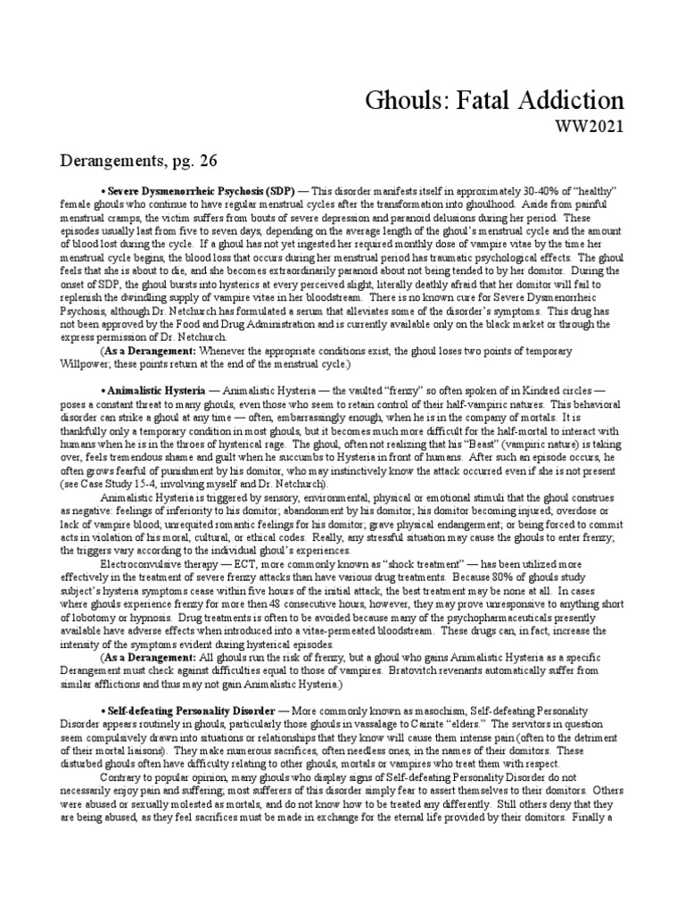Vampire - Ghouls | PDF | Menstruation