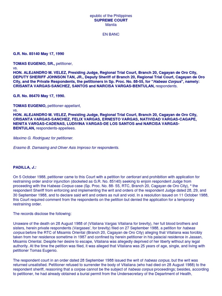 Determining Rightful Custody Over a Dead Body: The Supreme Court of the ...