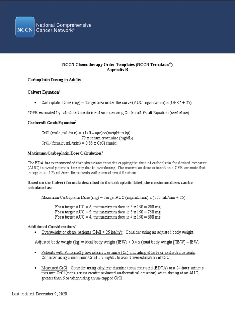 Carboplatin Dosing | PDF | Clinical Medicine | Kidney