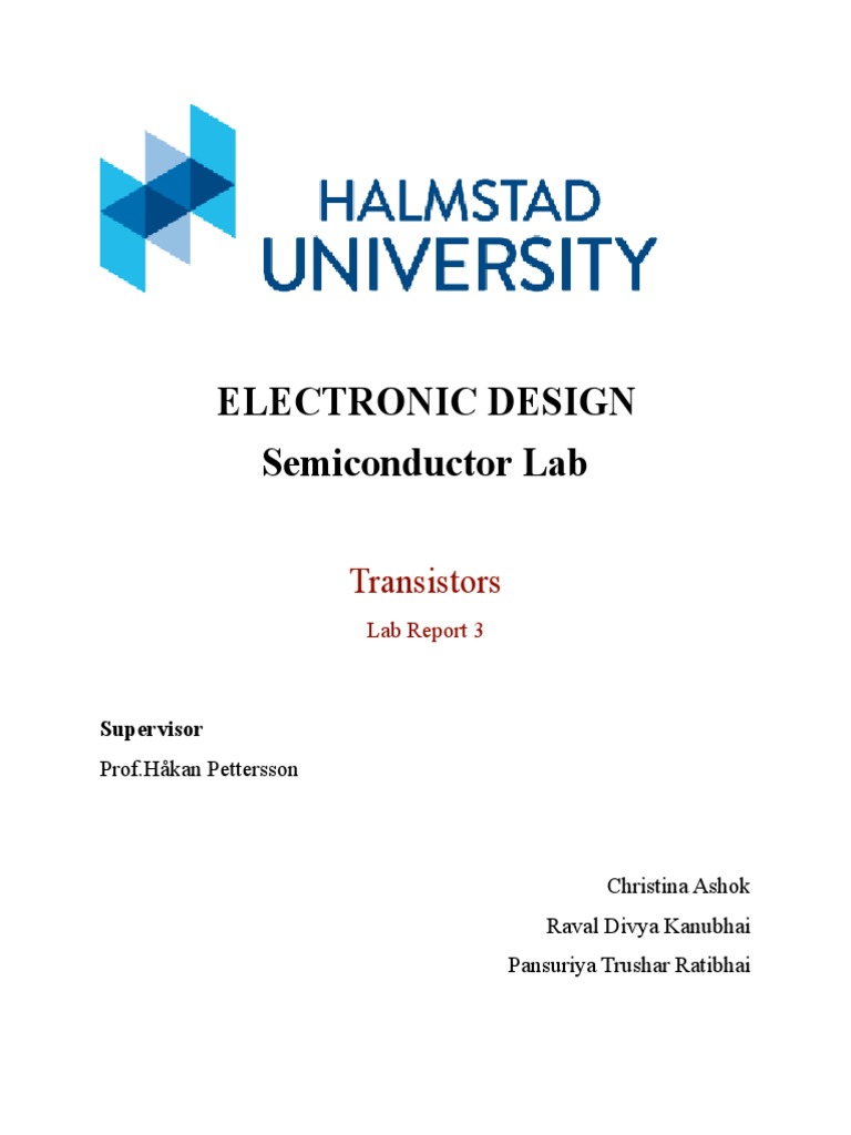 Electronic Design Semiconductor Lab: Transistors | PDF | Bipolar ...