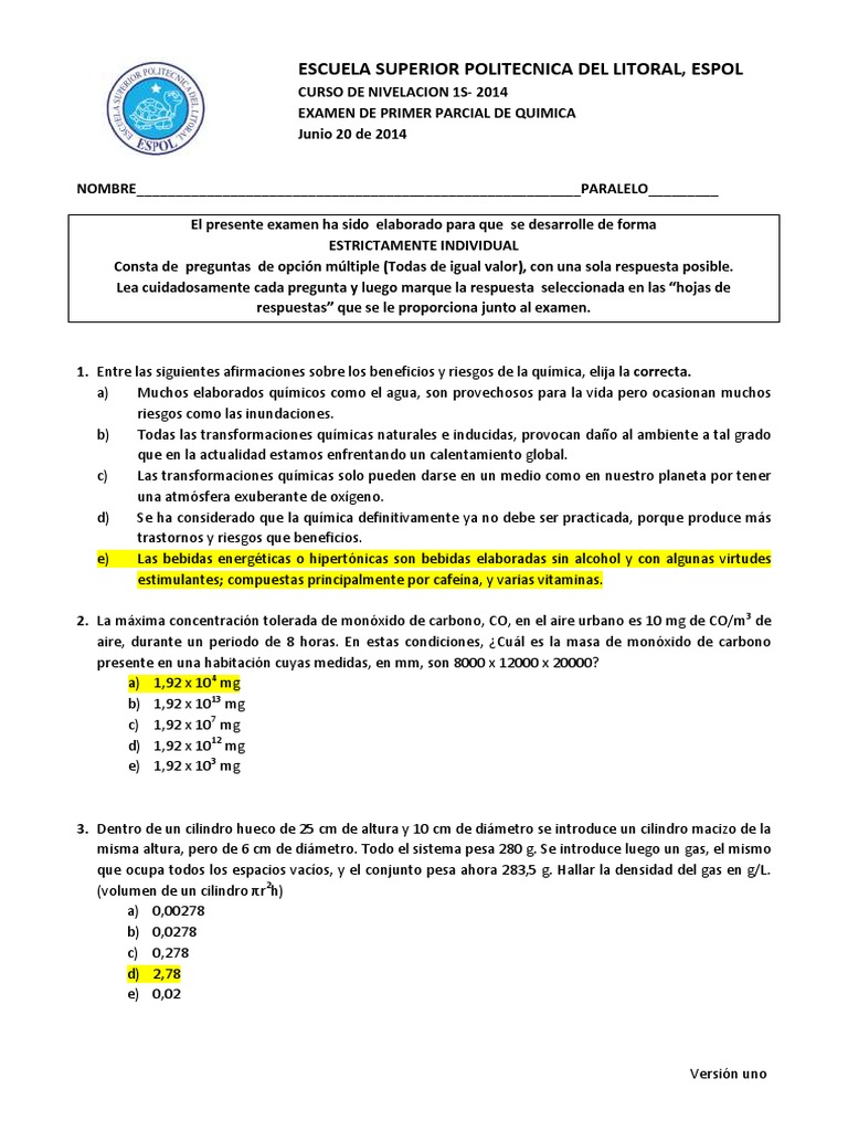 Examen Tipo Icfes Todo Tema | PDF | Elementos químicos | Enlace químico