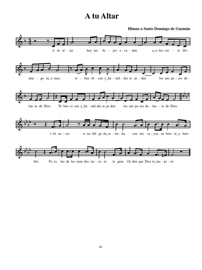 A Tu Altar Himno A Santo Domingo | PDF