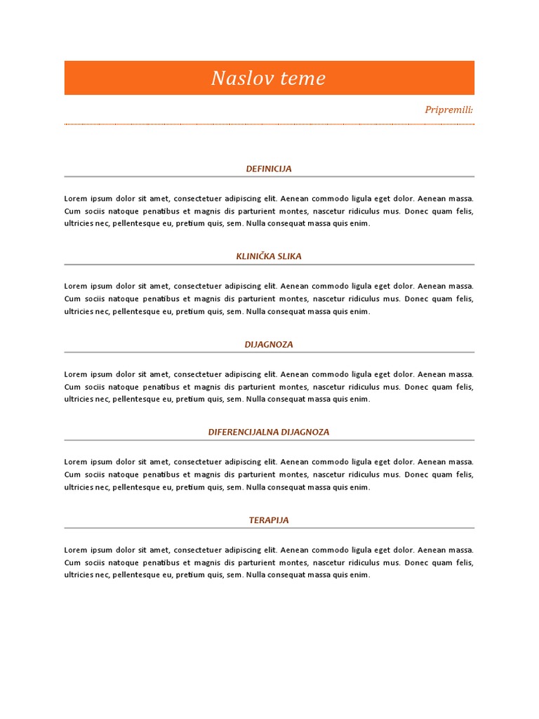 Interna Medicina Skripta Templejt | PDF