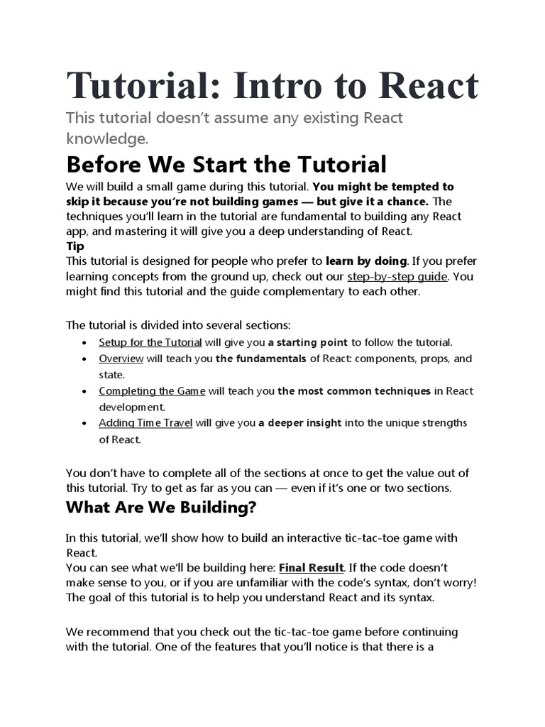 ReactJS Tutorial | PDF | Java Script | Information Technology Management