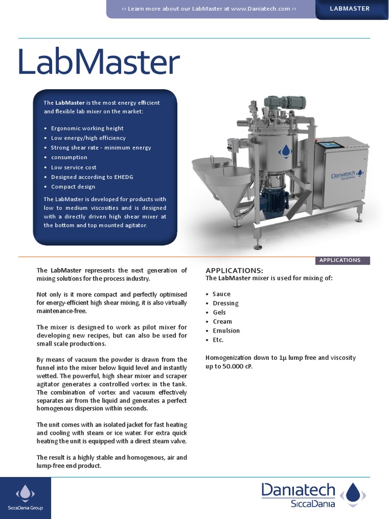 LabMaster Data-Sheet | PDF | Mechanical Engineering | Equipment