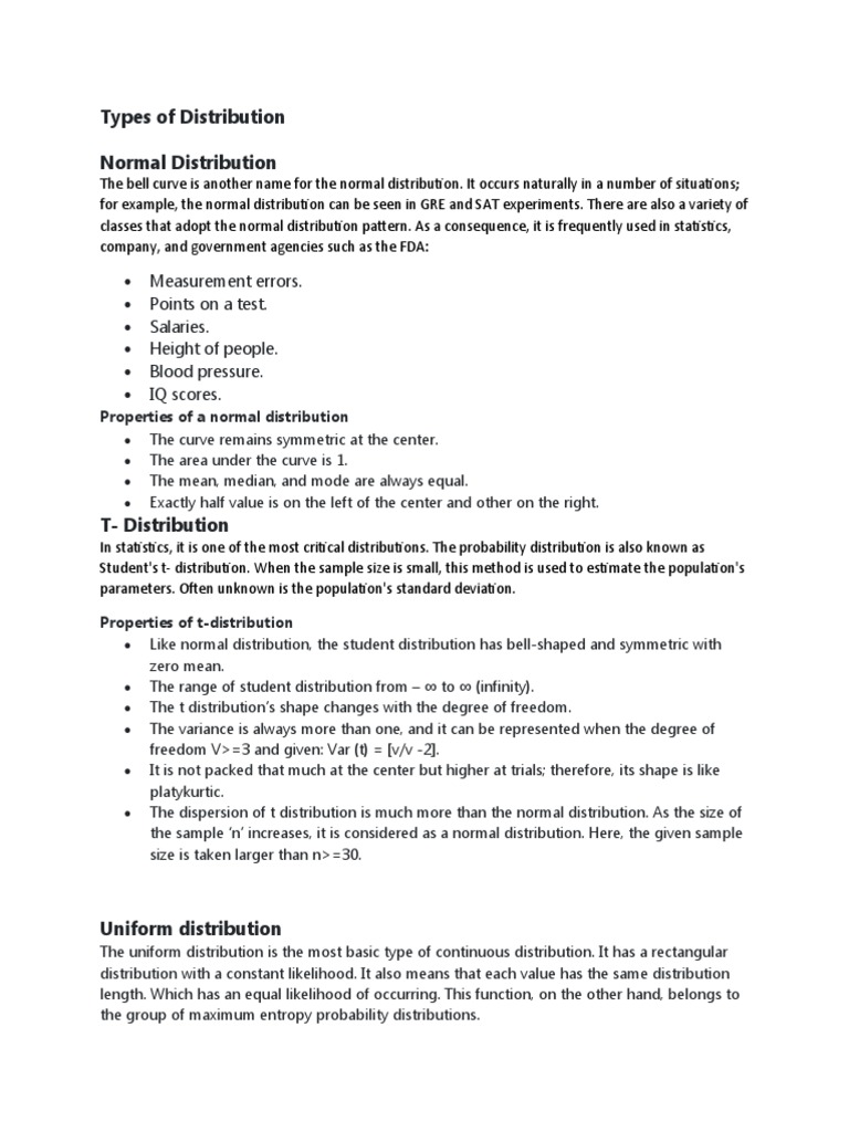 Types of Distribution Normal Distribution | Download Free PDF ...
