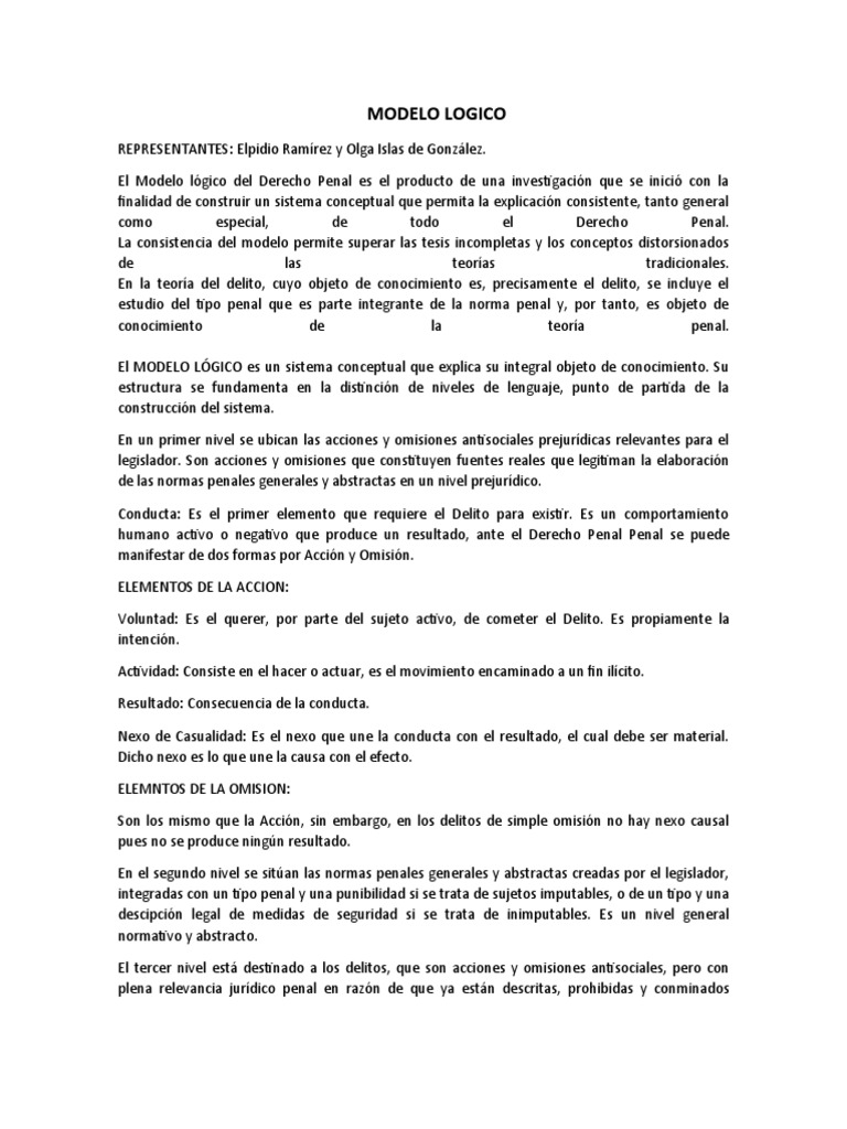 Modelo Logico | Descargar gratis PDF | Derecho penal | Conocimiento