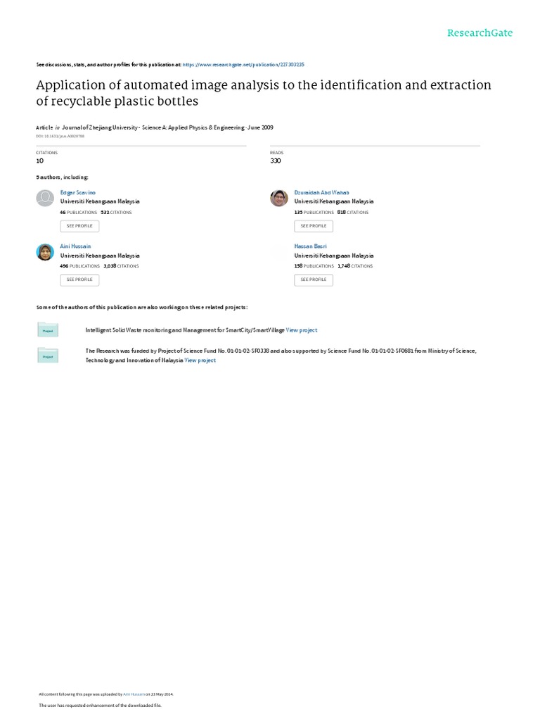 Application of Automated Image Analysis To The Ide | PDF | Computer ...