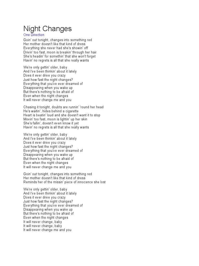 1D Night Changes | PDF