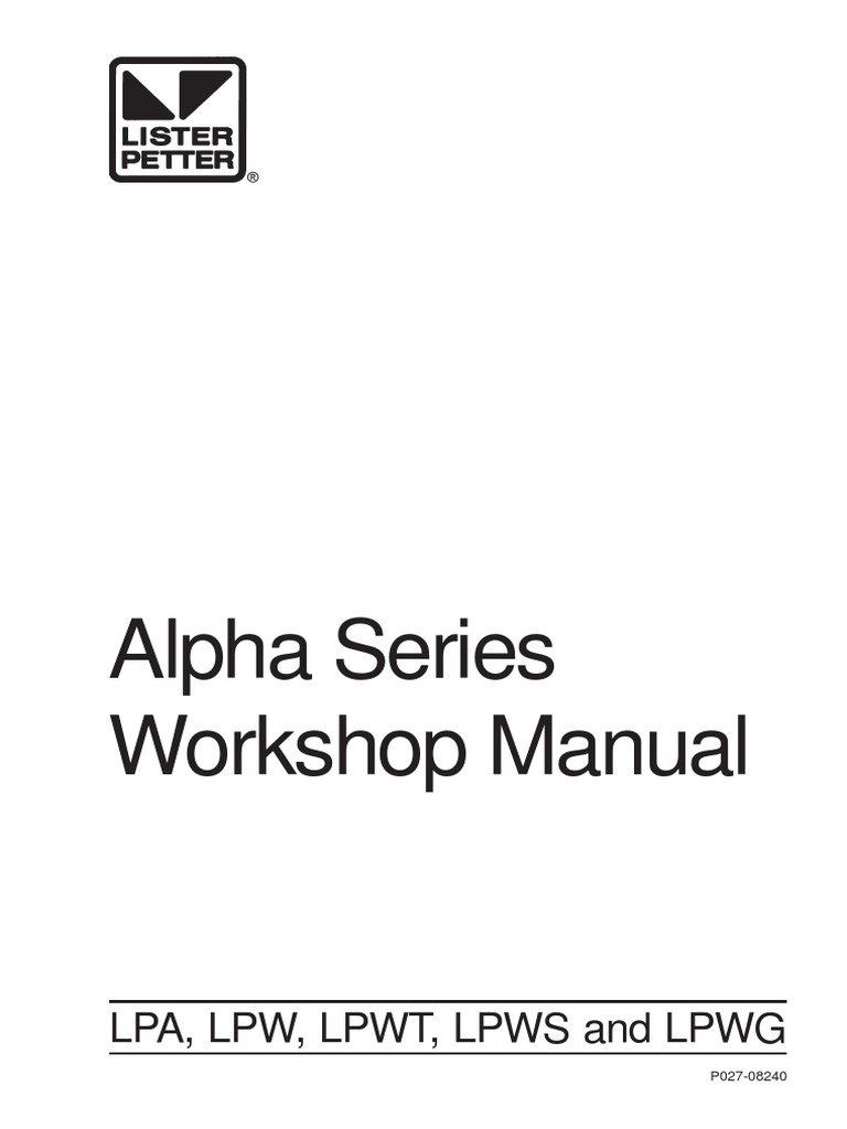 Alpha Series Workshop Manual: Lpa, LPW, LPWT, Lpws and LPWG | PDF ...