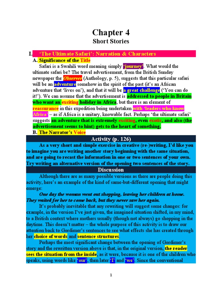 Chapter 4 - Short Stories | PDF | Poetry | Narration