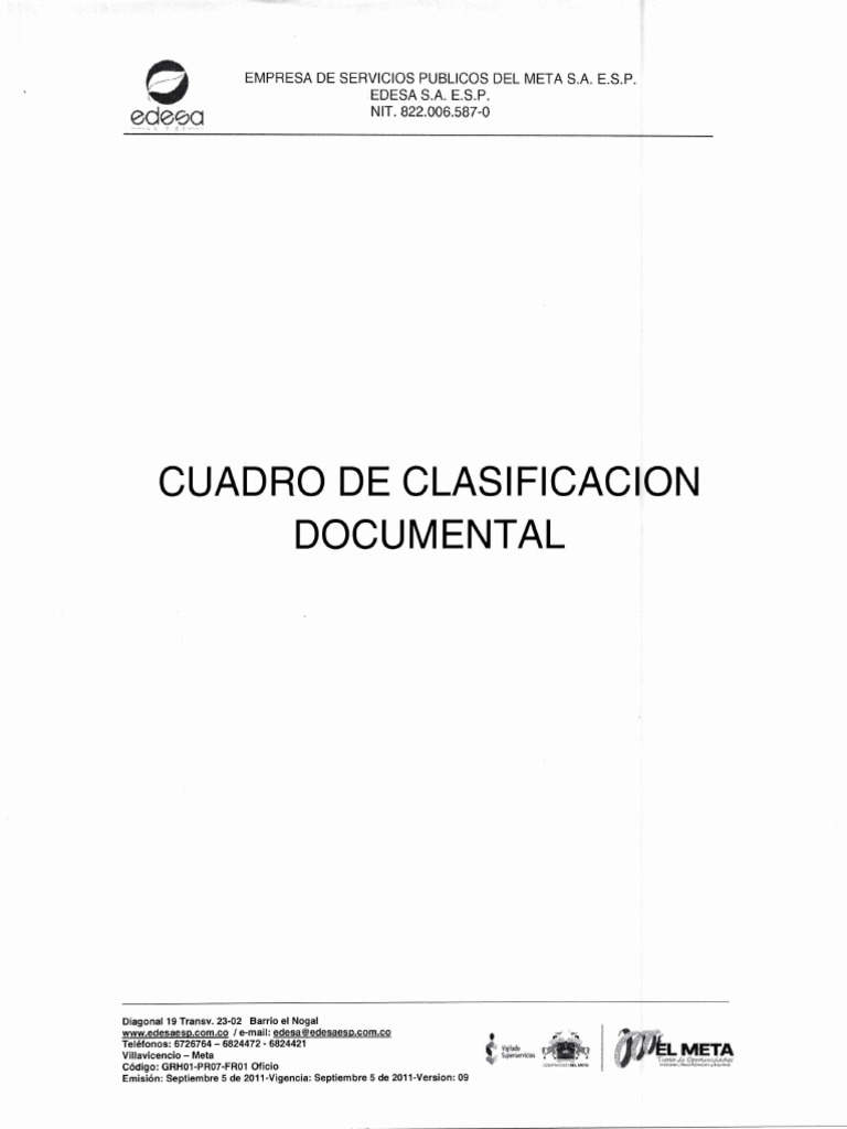 Cuadros Clasificacion Documental | PDF | Contabilidad | Corporaciones