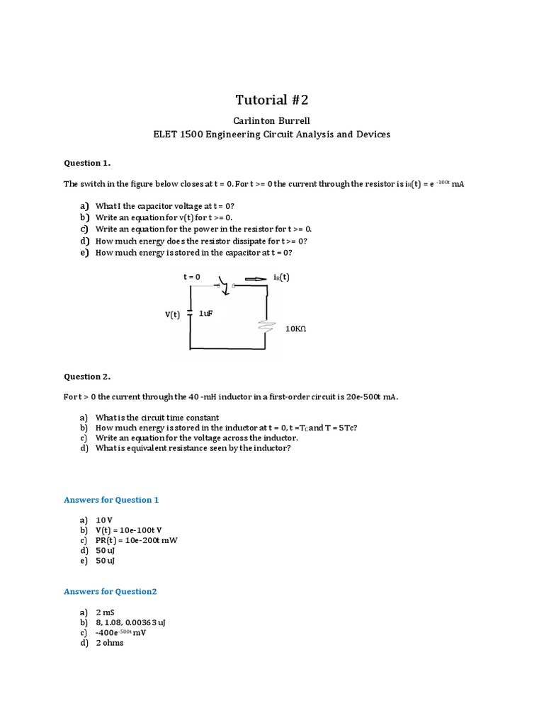 Electronics Circuit Analysis Tutorial #2 | PDF | Teaching Methods ...
