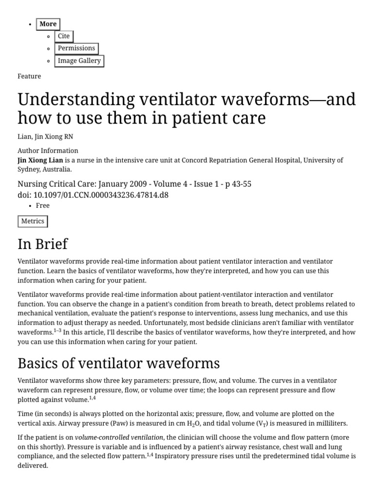 Understanding Ventilator Waveforms-And How To Use Them in Pa ...