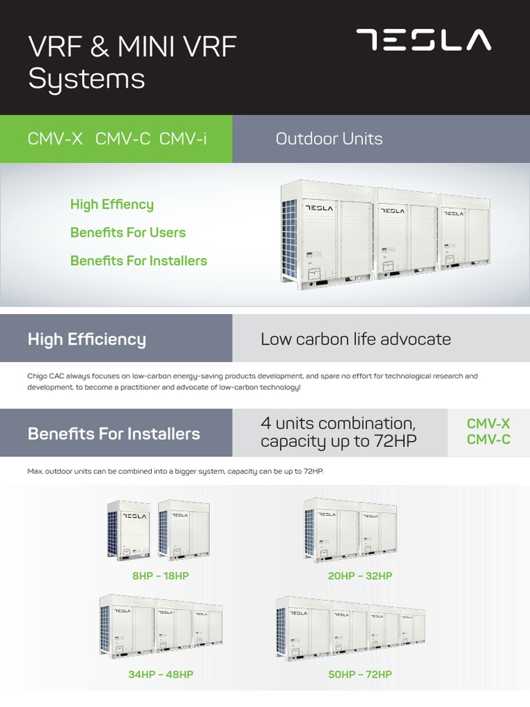 VRF & Mini VRF Systems: CMV-X CMV-C Cmv-I Outdoor Units | PDF ...