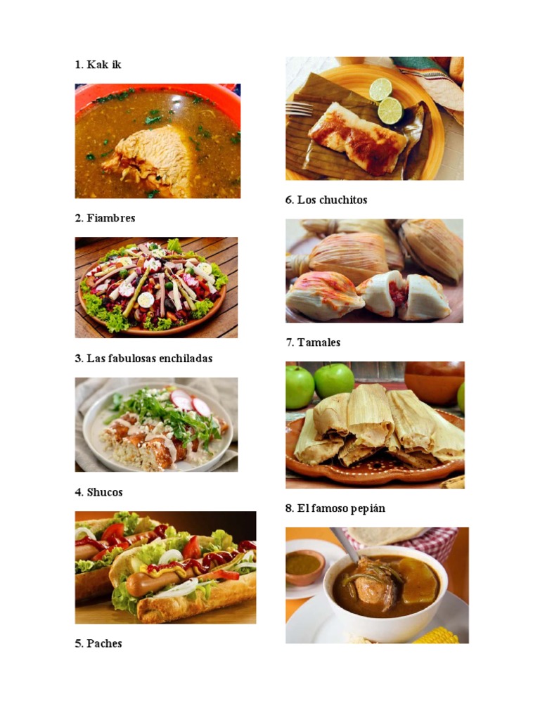 Imagenes 10 Comidas Tipicas y 10 Culturas | PDF