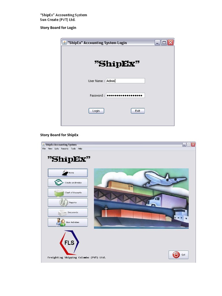 ShipEx Accounting System Storyboard | PDF