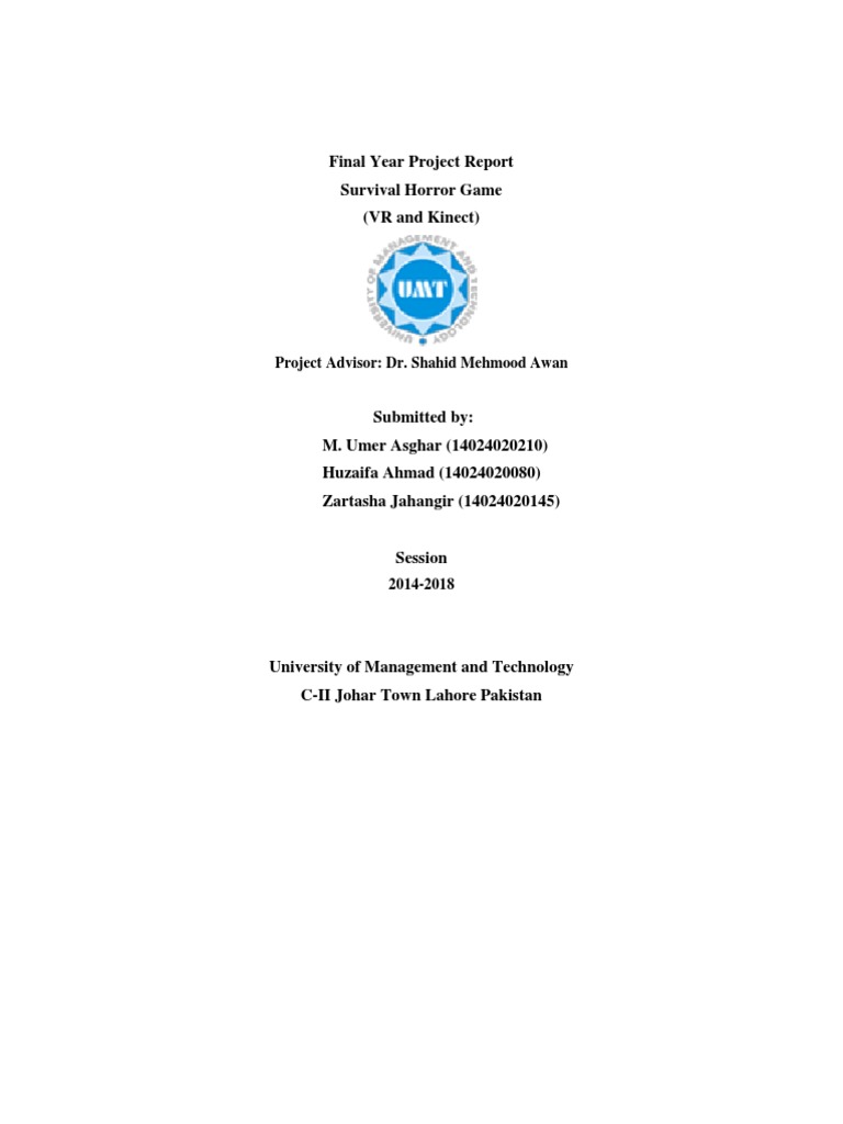 Final Year Project Report Survival Horror Game (VR and Kinect) | PDF ...