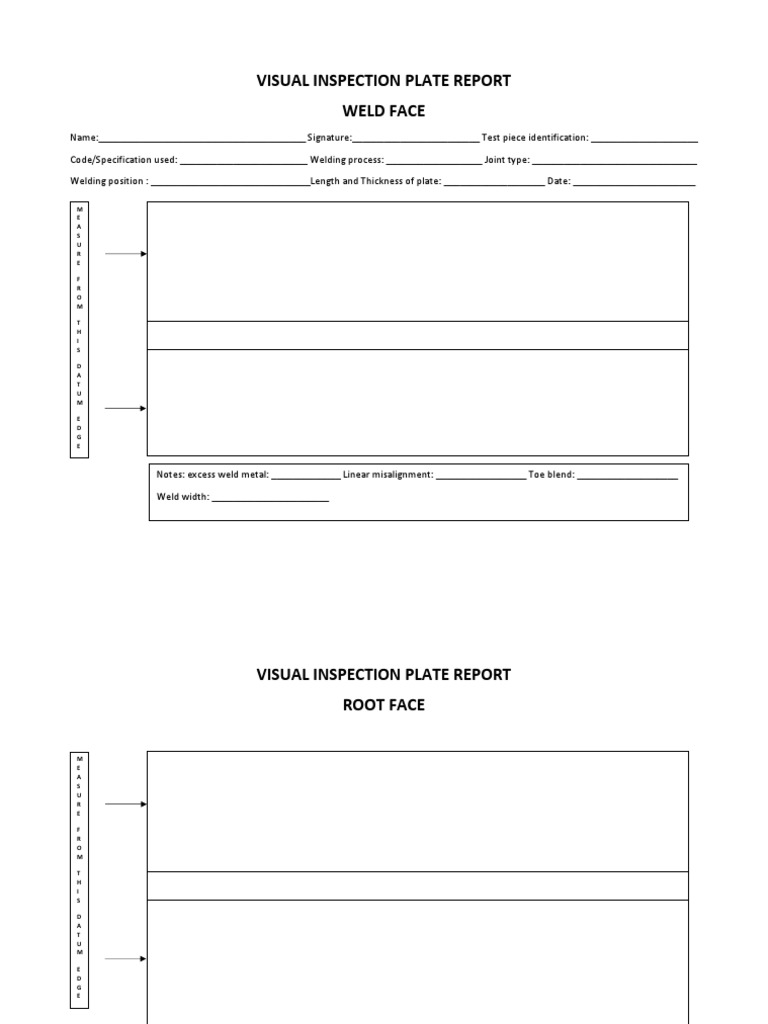 Visual Inspection Report Form | PDF | Construction | Welding