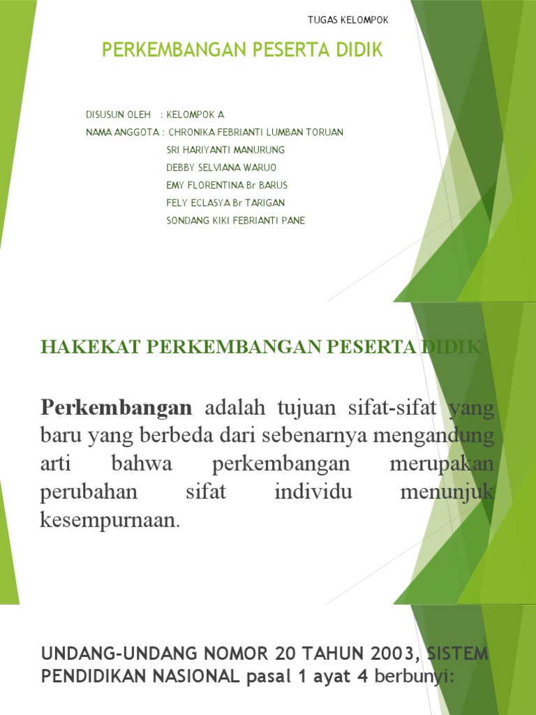 Perkembangan Peserta Didik | PDF | Karier & Perkembangan | Pengembangan Diri
