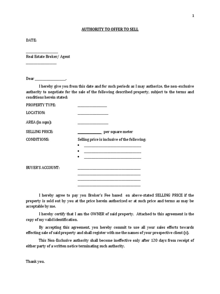 Auth To Offer To Sell | PDF