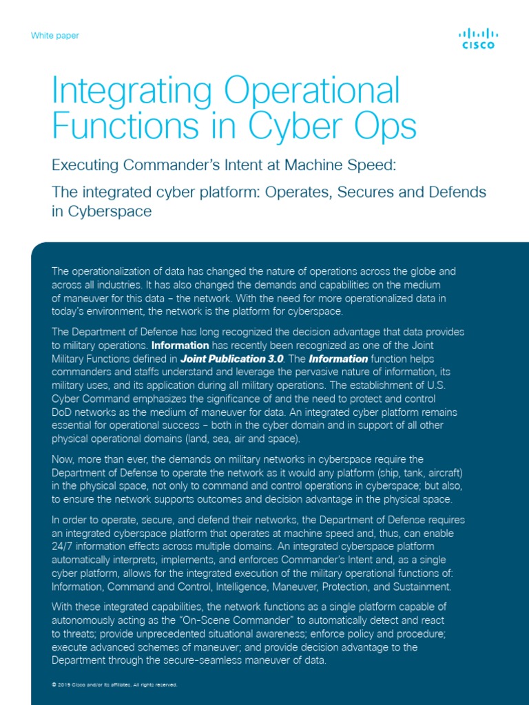 Integrating Operational Functions in Cyber Ops | PDF | Security ...