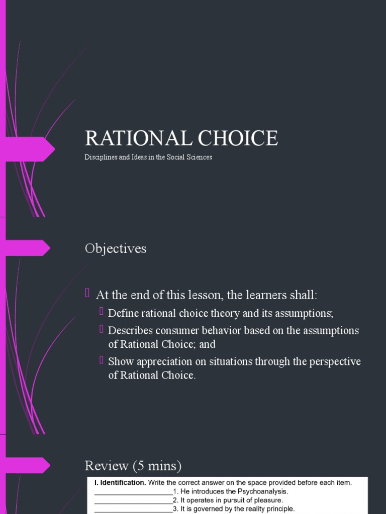 Rational Choice | PDF | Utility | Science