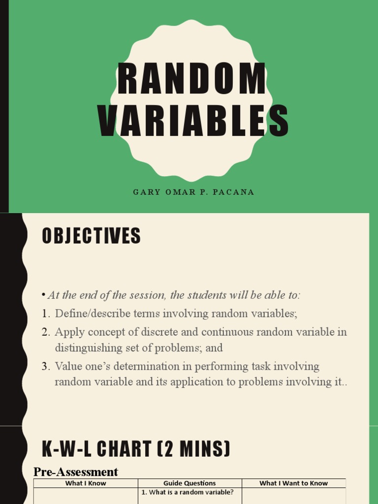 Random Variables | PDF | Probability Distribution | Random Variable