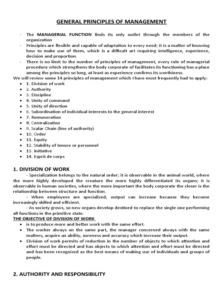 General Principles of Management | PDF | Employment | Dog Training