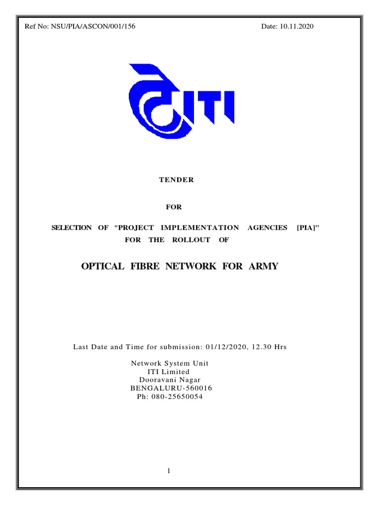Laying Instruction ITI Tender | PDF | Encryption | Fiber Optic Communication