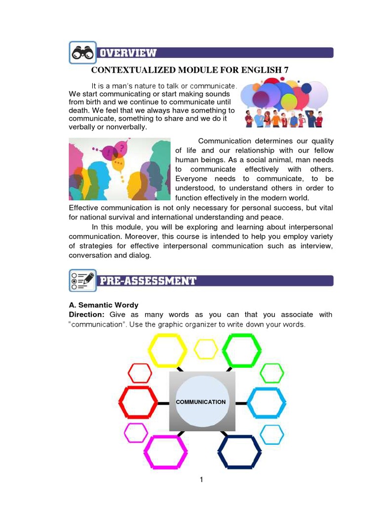 Contextualized Module For Grade 7 | PDF | Interview | Psychological Concepts