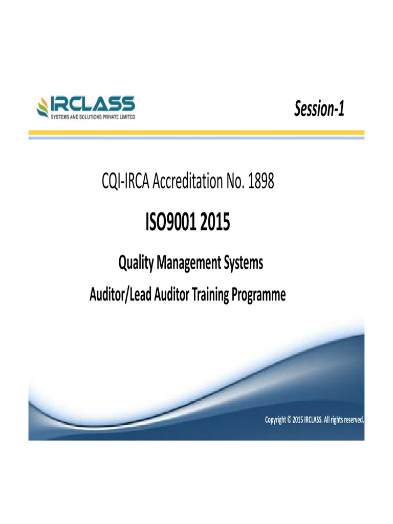 3 2 2 IRCA QMSLA Slides.-15-07-2020 | PDF | Audit | Iso 9000