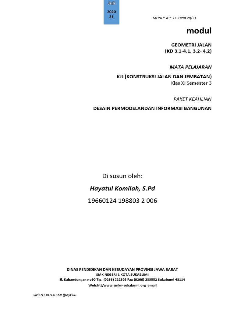 Klasifikasi Jalan1 KJJ 11 DPIB 22-7-20 | PDF