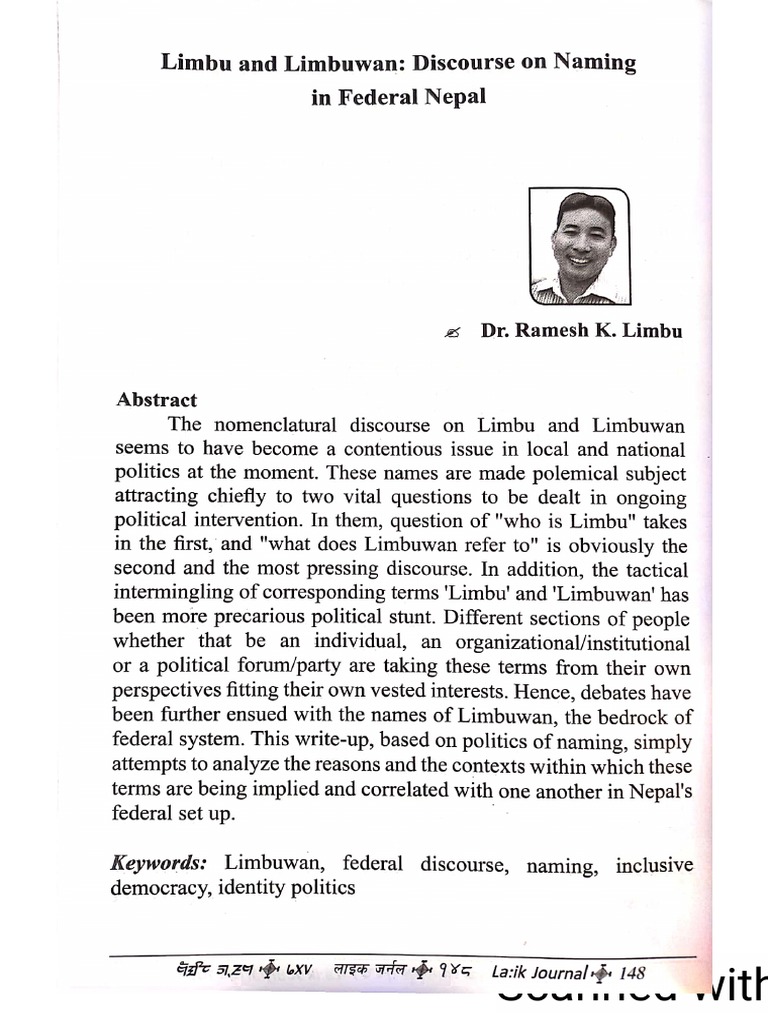 Limbu and Limbuwan Discourse On Naming in Federal Nepal | PDF