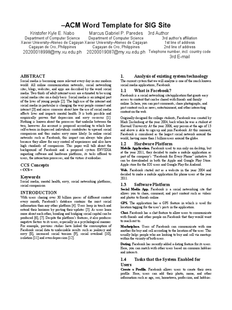 ACM Word Template For SIG Site: Kristofer Kyle E. Nabo Marcus Gabriel P ...