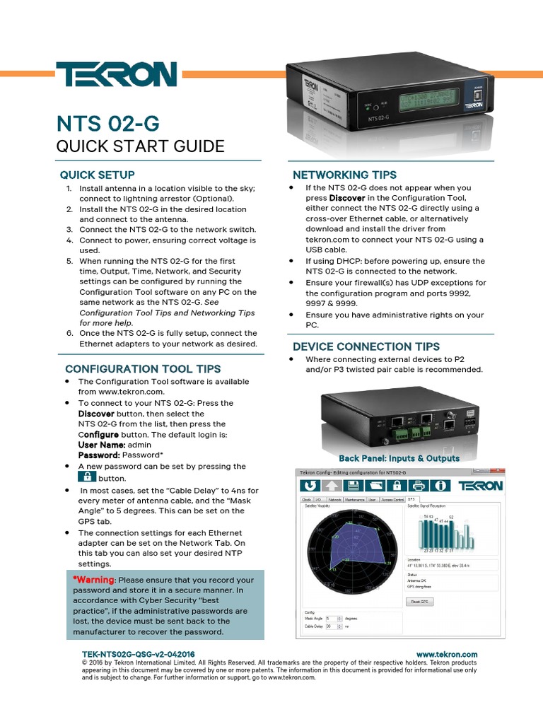 NTS 02-G: Quick Start Guide | PDF | Computer Network | Electronics