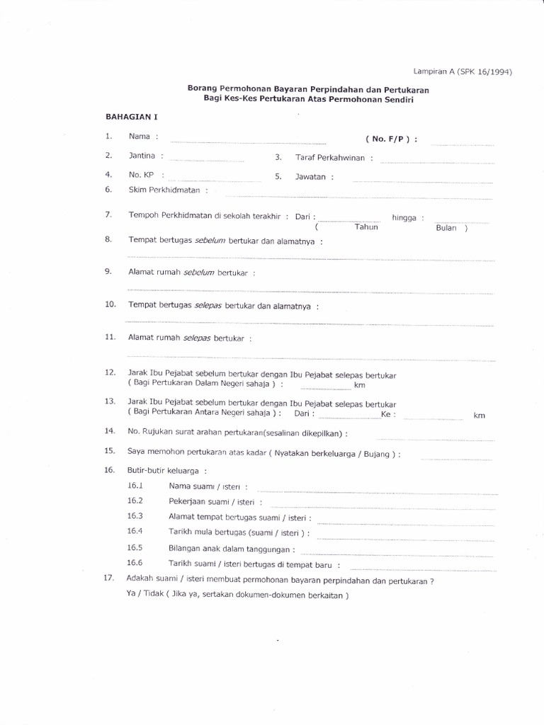 Borang SPK 16 | PDF