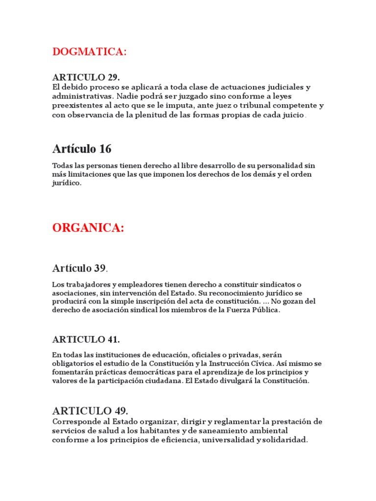 Organica y Dogmatica de La Constitucion Politica | PDF