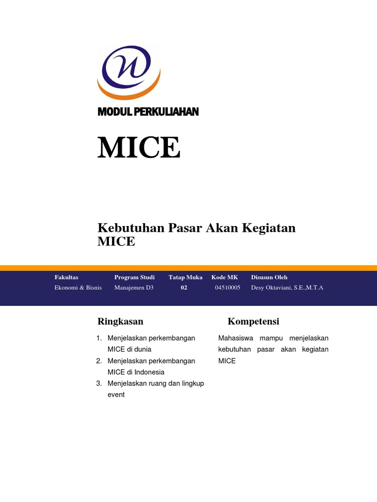Module 2 Kebutuhan Pasar Akan MICE | PDF