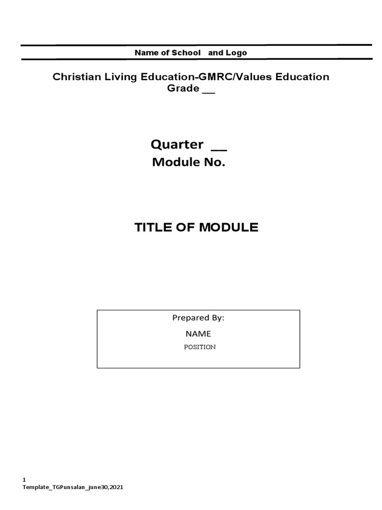 Cle-Esp Module Template. - 062921 | PDF | Learning | Educational Assessment