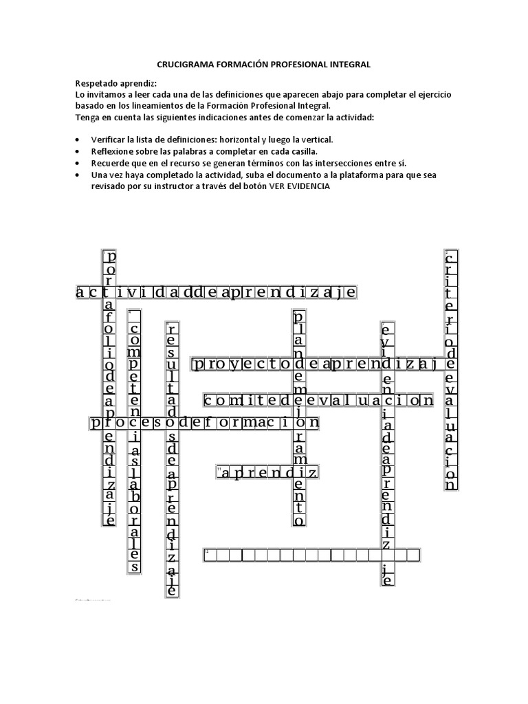 Crucigrama Sena Resuelto | PDF | Evaluación | La naturaleza humana